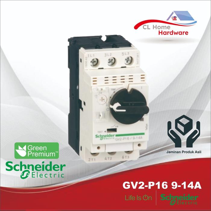 Jual MOTOR CIRCUIT BREAKER TeSys Thermal-Magnetic GV2-P16, 9-14A ...