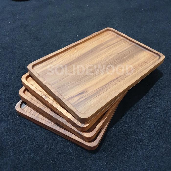 Jual R-Recta Tray kayu JATI size 17,5cm x 25cm nampan piring saji ...