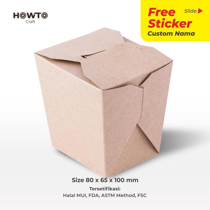 Jual Rice Box/Kotak Nasi - Kotak Makanan Kertas 8x6.5x10 cm (Food Grade ...