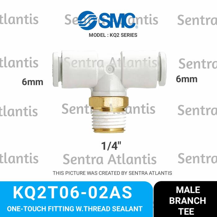 Jual SMC Fitting T, Male Branch Tee, 6mm, 1/4" l KQ2T06-02AS - Jakarta ...