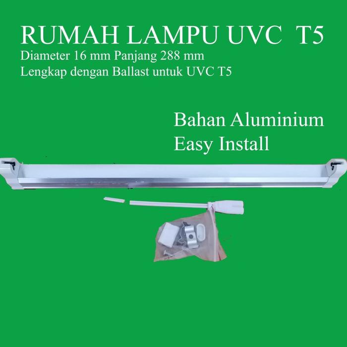 Jual Rumah Lampu TL UVC 8 watt T5 P: 288 mm D :16 mm Berikut Ballast ...