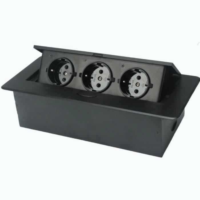 Jual Stop kontak colokan listrik tanam meja kerja/lantai 3 lubang ...