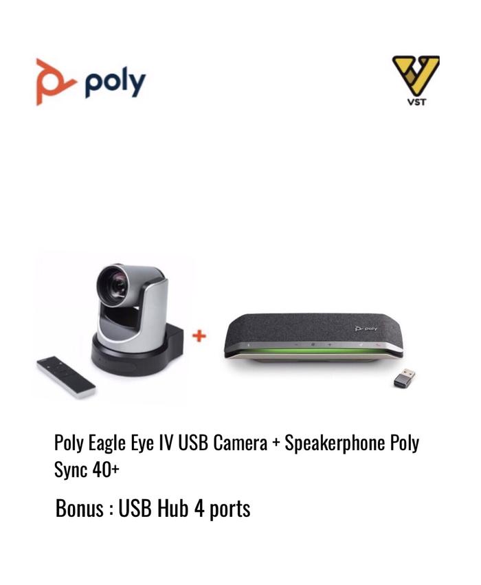 Jual Poly Eagle Eye IV USB Camera + 1 Unit Speakerphone Poly Sync 4 ...