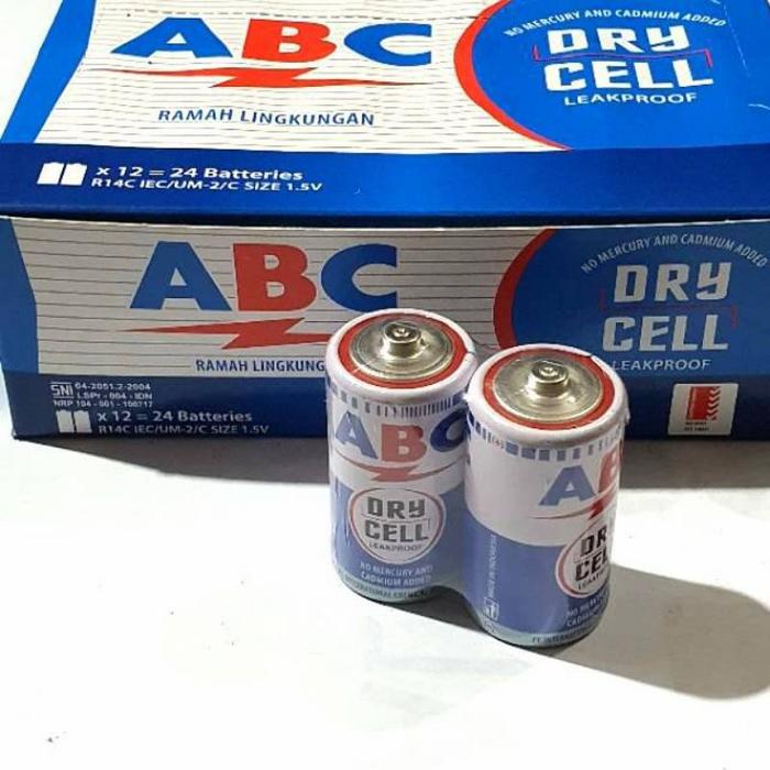 Jual Baterai batre battery ABC C biru R14 Tanggung Tipe C per biji ...