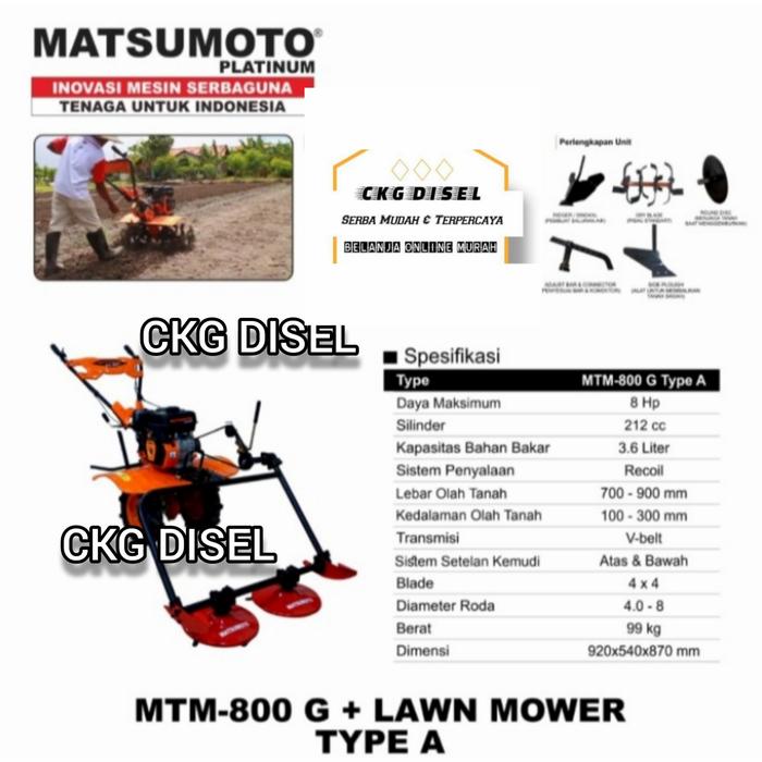Jual Traktor Matsumoto MTM-800 G Lawn Mower Potong Rumput Plus Traktor ...