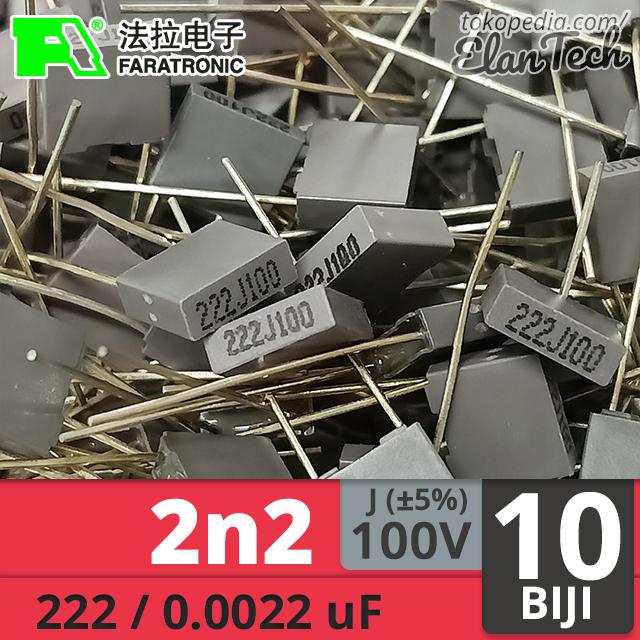 Jual Kapasitor MKM 2.2nF 2n2 / 222 / 100V J 10 pcs Capacitor Pack ...
