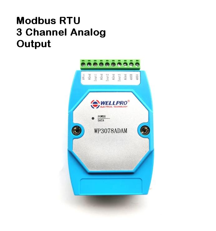 Jual MODBUS RTU Analog Output Module 3 channel current output 4-20mA ...