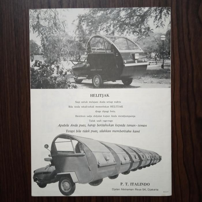 Jual Iklan HELITJAK HELICAK Ejaan Lama. Poster Mobil Antik not BAJAJ ...
