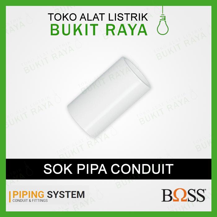 Jual BOSS Sok / Sock Sambungan Pipa PVC Conduit 20 mm Putih - Kota ...