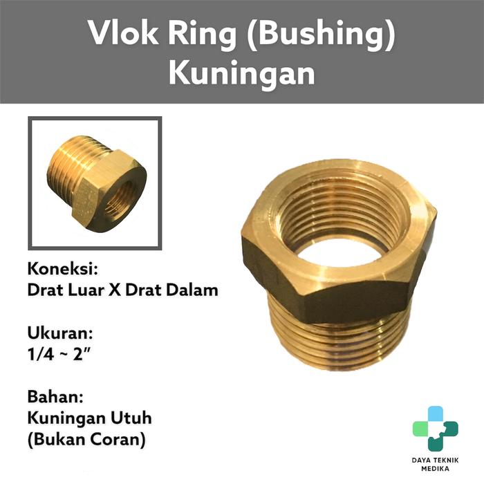Jual Vlok Ring Kuningan 3/4" M x 1/2" F - Brass Bushing - Jakarta Pusat ...