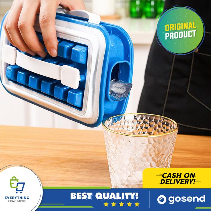 Jual 2 IN 1 Cetakan ES Batu + Tempat Penyimpanan Ice Cube Model Tarik ...