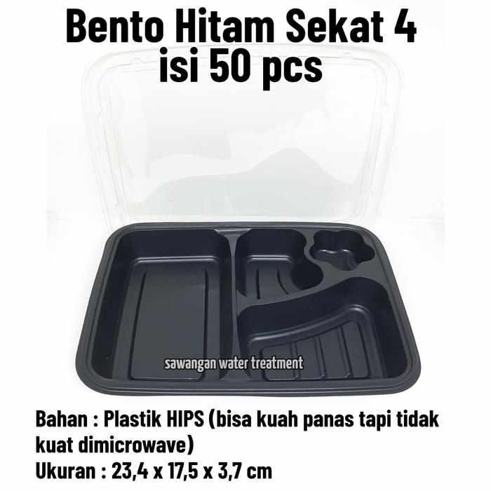 Jual Box Bento Hitam Isi 50 Pcs / Box Bento / Tempat Makan Sekat Di ...