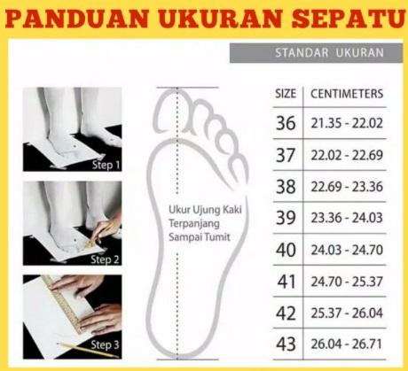 Jual brosur Panduan Ukuran Sepatu Sandal cocok sesuai ukuran kaki ...