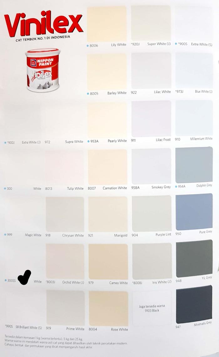 Jual NIPPON PAINT CAT VINILEX EMULSION EXTRA WHITE (300SS , 900J) @5KG ...