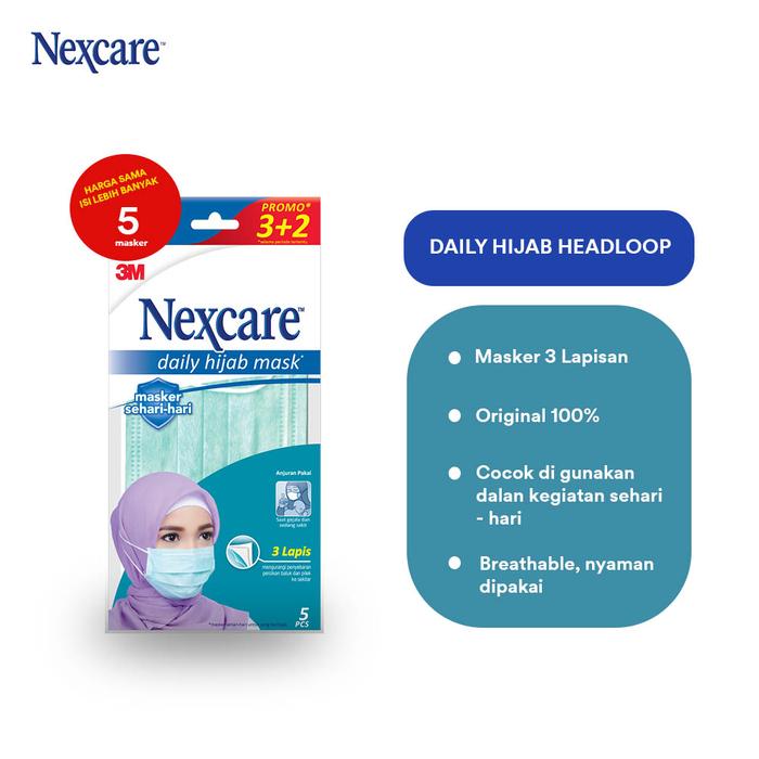 Promo 3M Nexcare Masker Hijab Jilbab Kerudung Headloop - 1 Pack [3 ...