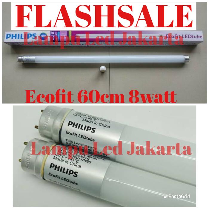 Jual Lampu TL led philips ecofit 8watt 60cm. Tube led philips 60cm 8 w ...
