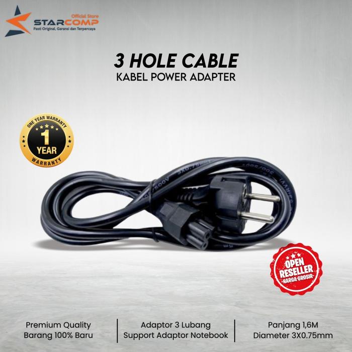 Jual Kabel Power Adaptor Laptop 3 Hole / Notebook 3 Lubang - Kab ...