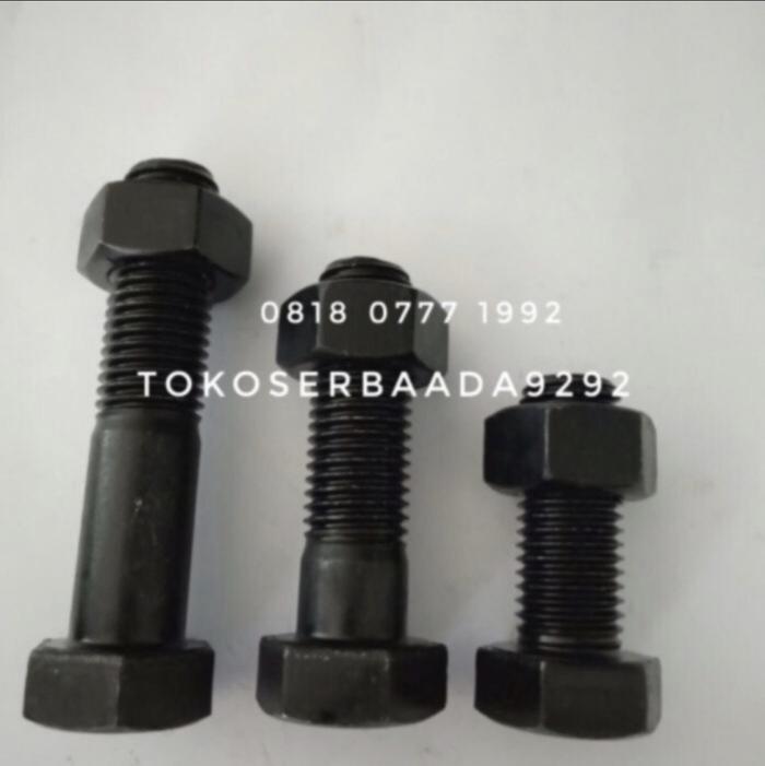Jual Baut Baja M30 x 120 MM ; Baut Baja 8.8 ; Baut Mur + Ring Plat ...