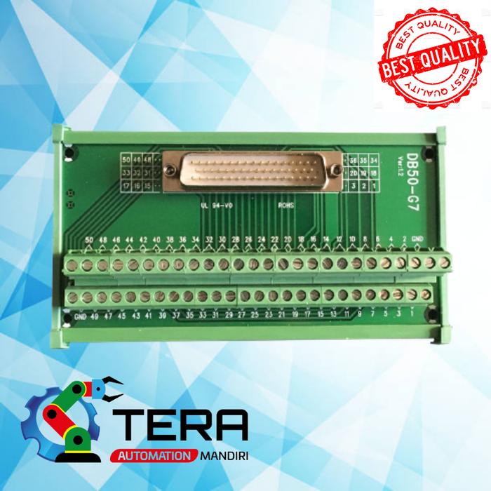 Jual DB50 Male D Sub 50 Pin Connectors Terminal Blocks Breakout Board ...