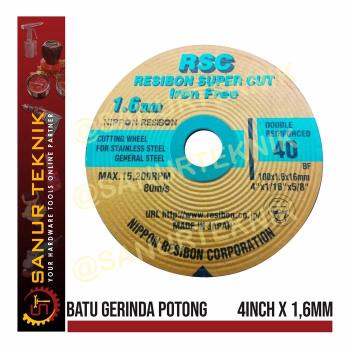 Jual NIPPON RESIBON RSC Supercut Cutting Wheel / Batu Potong 4" 100x1 ...