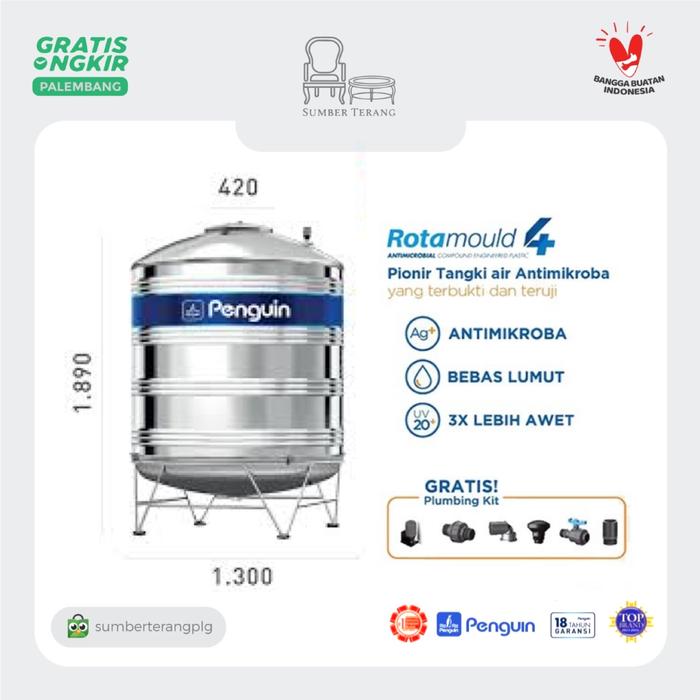 Jual Tandon Toren Tangki Air Penguin Stainless Steel TBSK 2000 Liter ...