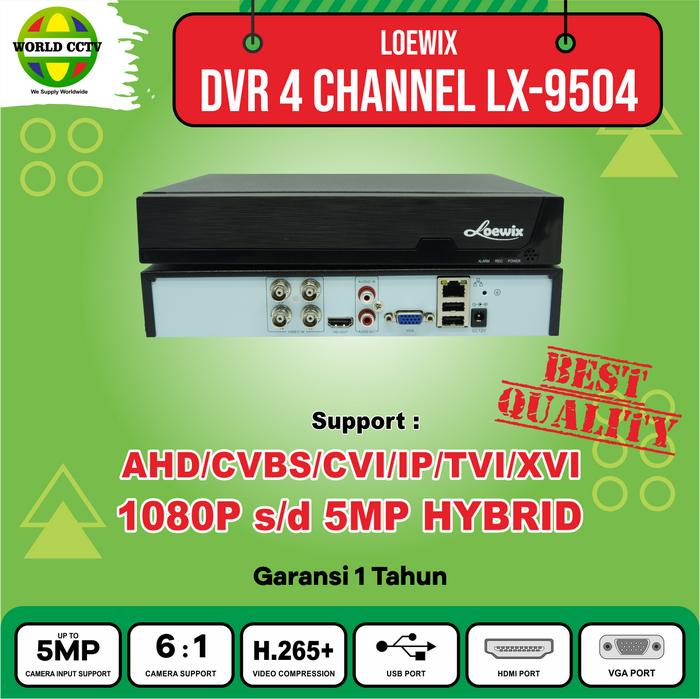 Jual LOEWIX 5 MP DVR 4 CHANNEL LX-9504 4CH XMEYE FULL CHANNEL 5MP 6:1 - Jakarta Pusat - World ...