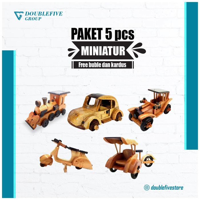 Jual Miniatur Paket F dari kayu [Kereta, Otran, VW, Becak, Vespa ...