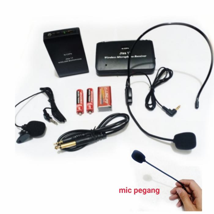 Jual XON dual wireless microphone receiver call center bando mic jepit ...