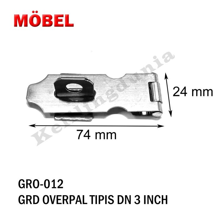 Jual Grendel Pengait 3" KAIT Stainless Tipis Kunci Gembok Operpal ...