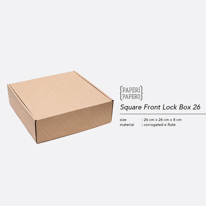 Jual Square Front Lock Box 26 x 26 x 8 cm - Kotak Kardus Packaging ...