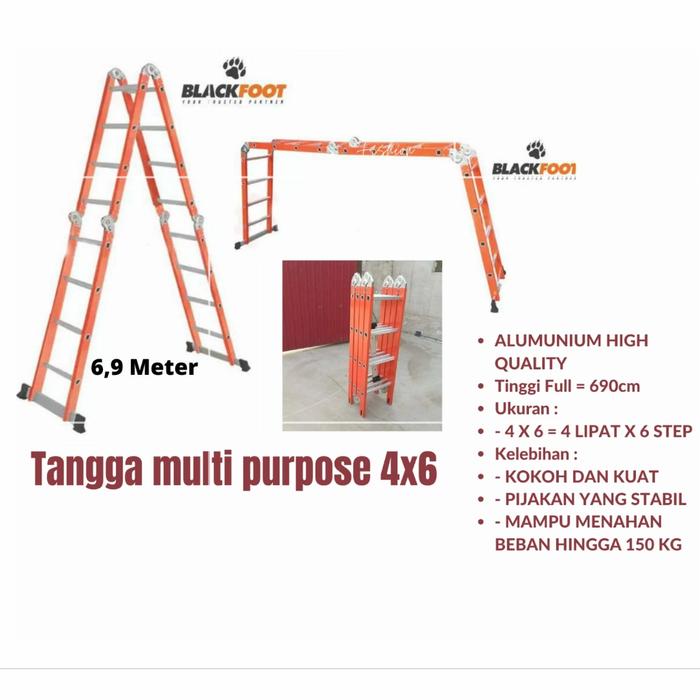 Jual BLACKFOOT Tangga multi purpose 4x6 6.9 M tangga lipat multi fungsi ...