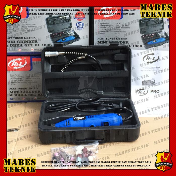 Jual H&L HL 130B - GERINDA TANGAN MINI BOR CUNER TUNER SET DIE GRINDER ...