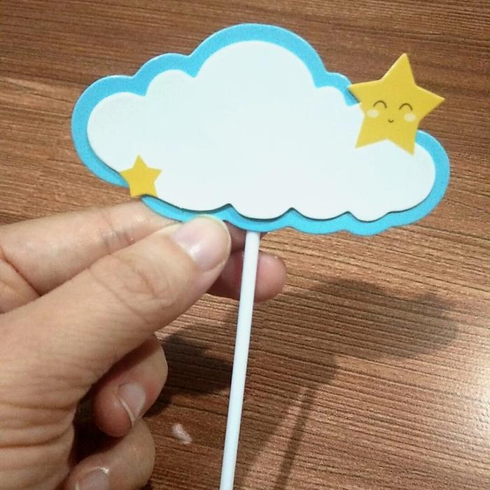 Jual Cake topper custom topper hiasan kue rainbow star balloon awan ...