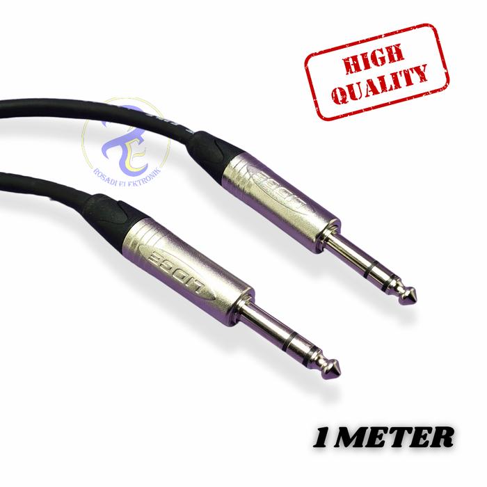 Jual kabel trs to trs 6.5mm 1m jack akai stereo balanced kabel gitar ...