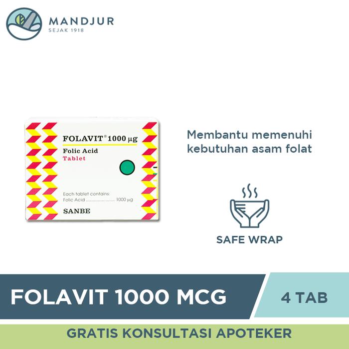 Jual Folavit 1000 Mcg Strip 4 Tablet - Suplemen Asam Folat Ibu Hamil ...