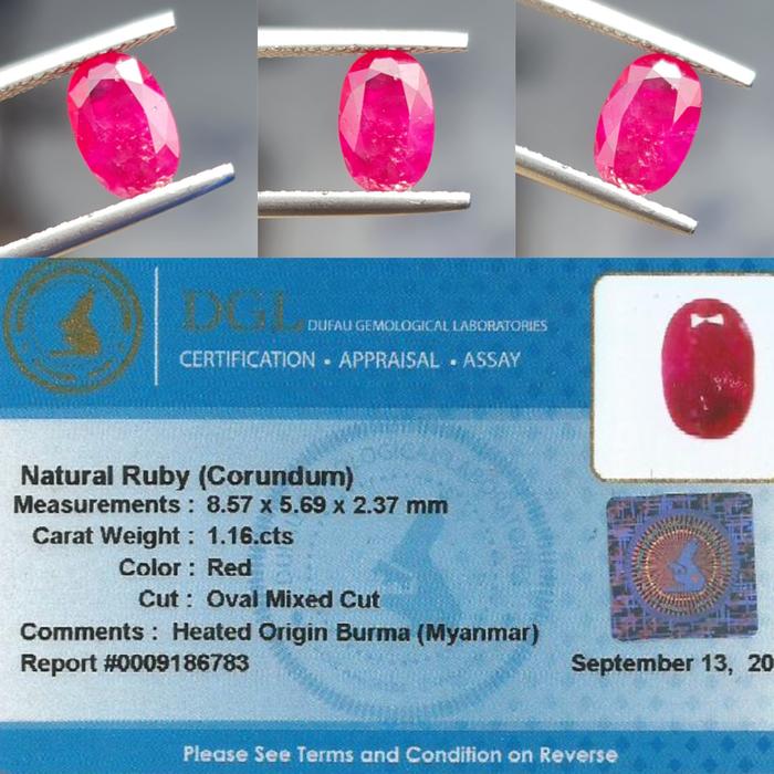 Jual Natural HQ Batu Red Ruby Burma Birma Myanmar Heated-a 1.16 Cts ...