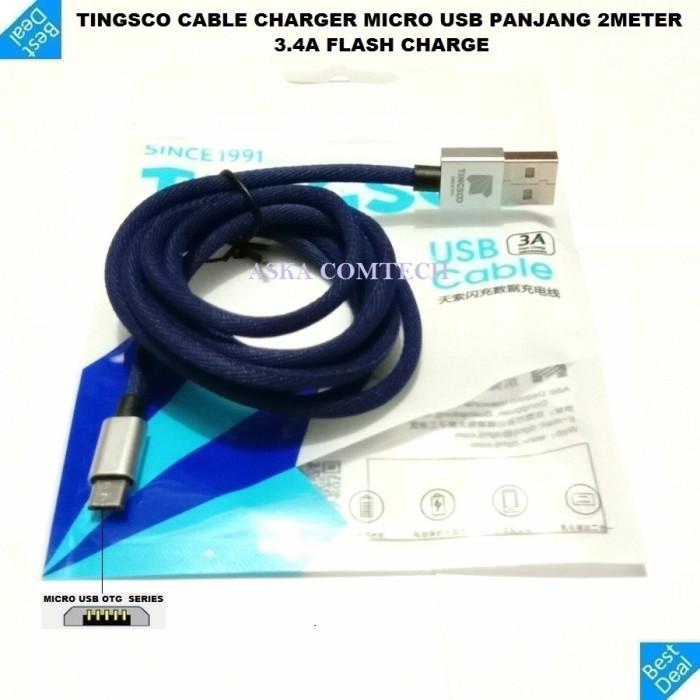 Jual TINGSCO Kabel Charger HP Panjang 1.5Meter Micro Usb 3.4A FLASH CHARGE - Jakarta Pusat ...