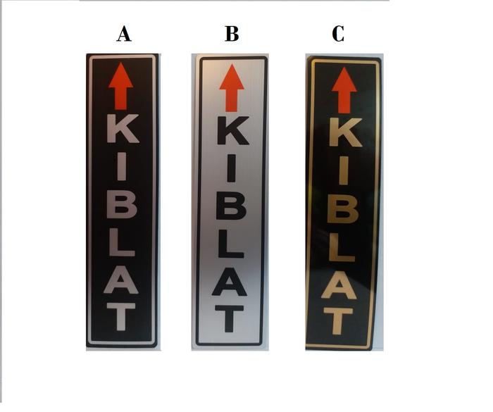 Jual sign label kiblat 19.5CM X 4.5CM rambu stiker kiblat - silver ...