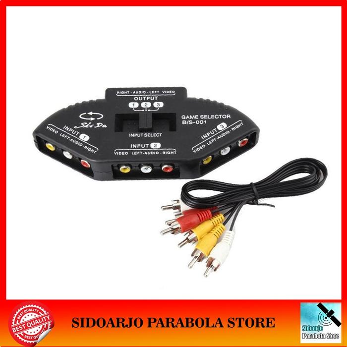 Jual AV Selektor RCA Switcher 3 Input 1 Output Audio Video 3in1 Switch Box - Kota Surabaya ...