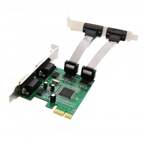Jual Pci express x1 serial db9 4 port i/o card moschip - Pci-e rs-232 ...
