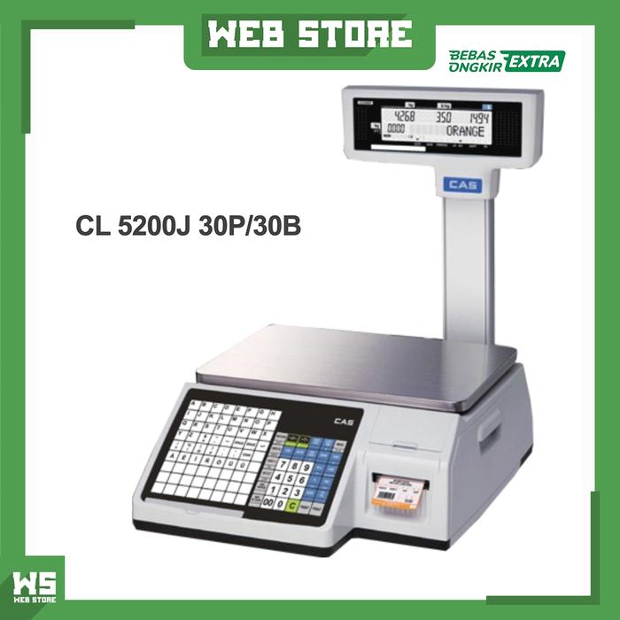 Jual Timbangan Supermarket Digital Harga Label Printing 30kg CAS CL-5200J - Kota Tangerang - WEB ...