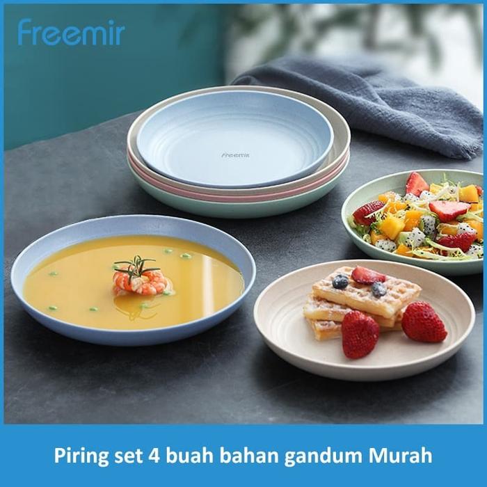 Jual Sgs Freemir Piring Makan Wheat Straw Dinner Plate Warna Warni Set ...