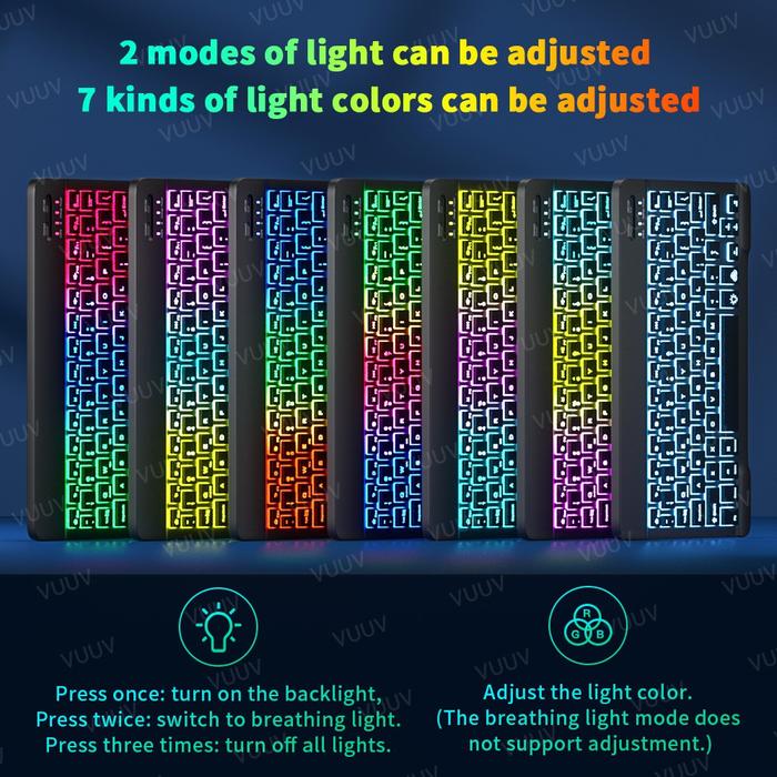 Jual 10 Inch Backlit Backlight Bluetooth Wireless Keyboard And Mouse ...