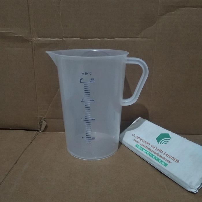 Jual Beaker plastik dengan Handle 2000ml Vitlab PP Jug Skala Biru - Kab. Bekasi - ROSELINDOTAMA ...