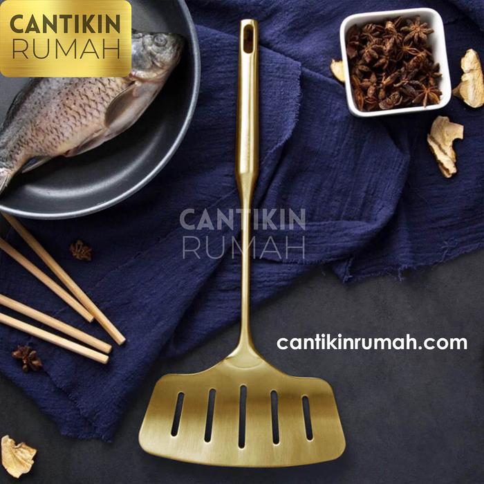 Promo SUTIL IKAN SODET LEBAR BESAR STAINLESS EMAS FISH SPATULA TURNER ...