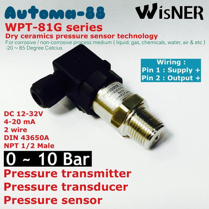 Jual Industrial Pressure Transmitter 0-10Bar 10 Bar Output 4-20mA NPT 1 ...