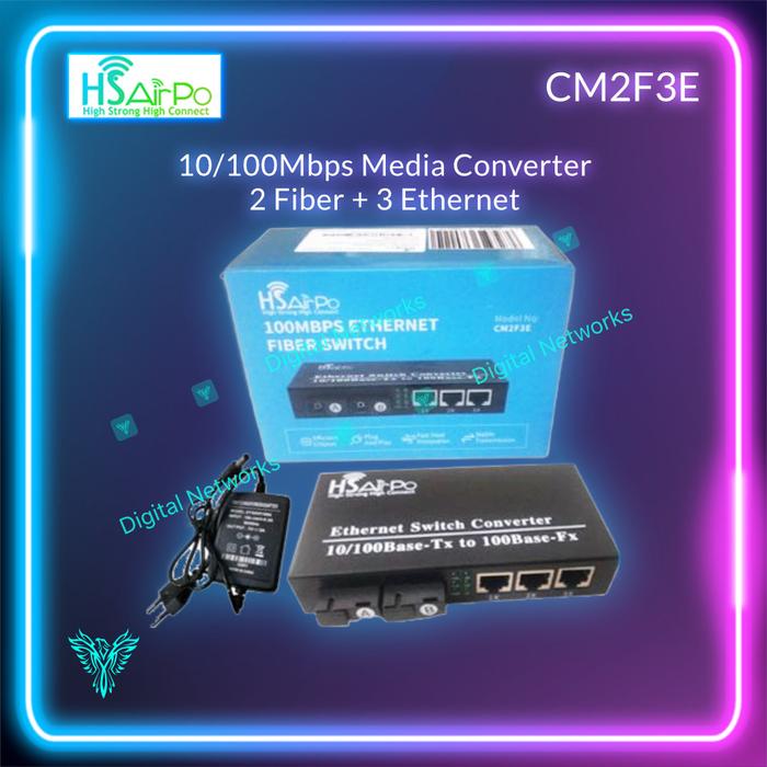 Jual HSAIRPO CM2F3E Media Converter 2FO 3ETH 10/100Mbps - Kota Surabaya ...