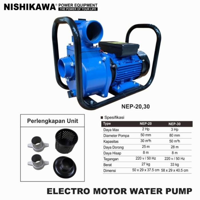 Jual Pompa Air Alkon 2 inch Listrik Nishikawa NEP20 NEP 20 Electric Wp ...