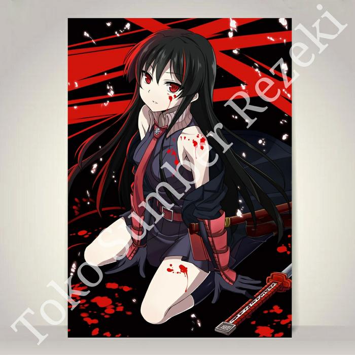 Jual Poster Figure Art Akame Ga kill Kiru Paper Kanvas Girl Lukisan ...