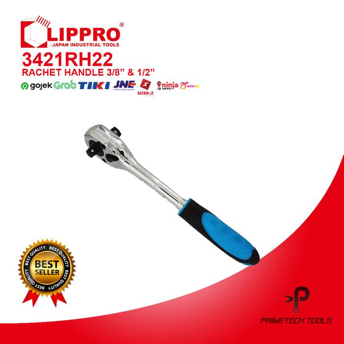 Jual LIPPRO GAGANG SOCK RACHET HANDLE KOMBINASI 1/2" & 3/8" 3421RH22 ...